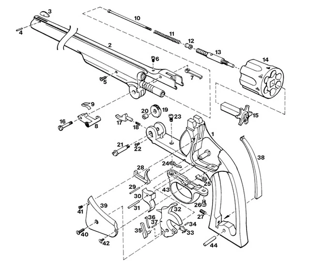 70 SMITH & WESSON REVOLVER EXPLODED Parts Diagram Auto Pistol Gun ...