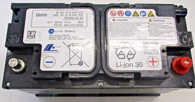 BMW LI-ION LITHIUM Battery 12V 69AH 770A 170 RC - Tested / Genuine ...