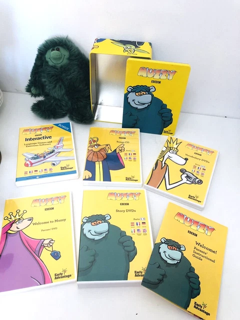 BBC MUZZY EARLY Advantage 6 Languages Multilingual Dvds In Tin & Plush ...