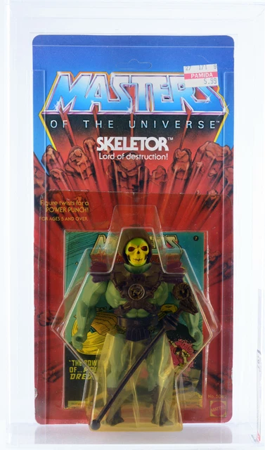 MASTERS OF THE Universe Skeletor 12 Back Taiwan AFA 75+ Unpunched MOTU ...