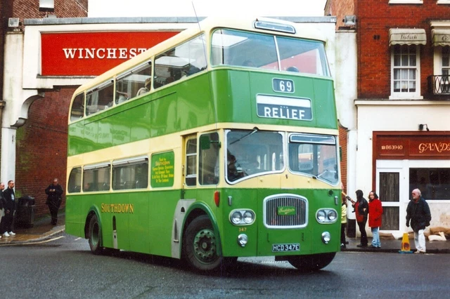 BUS PHOTO PHOTOGRAPH Southdown Picture Leyland Pd3 Winchestr 347 B/Stat ...