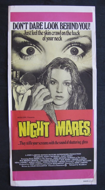 NIGHTMARES 1980 HORROR movie poster Australian daybill Gary Sweet slasher evil $49.99 - PicClick AU
