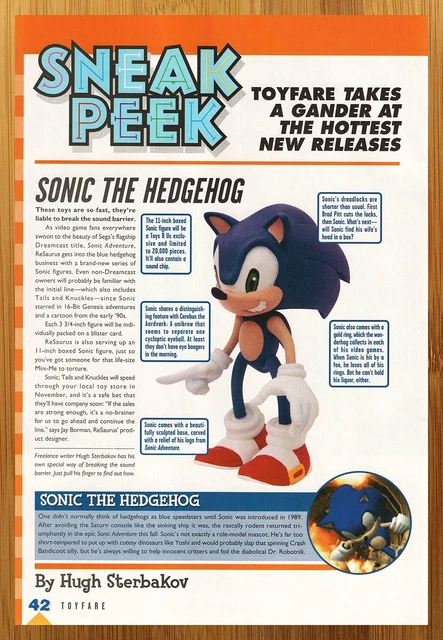 1999 RESAURUS SONIC Adventure Sonic the Hedgehog Figure Print Ad/Poster ...