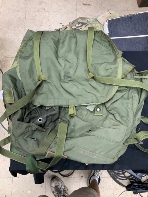 VINTAGE US ARMY Field Pack Combat Nylon Large Green Backpack with Frame ...