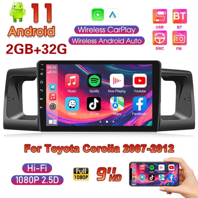 FÜR TOYOTA COROLLA 2006-2013 32GB Android 11 Auto Stereo Radio Carplay ...