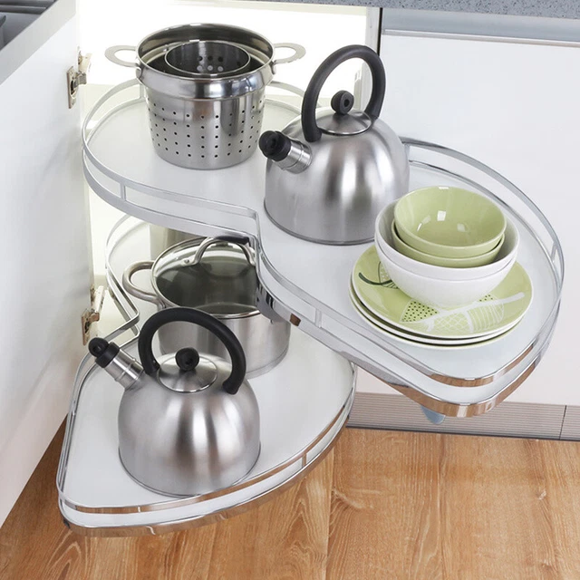 PULL OUT SHELF Kitchen Cabinet Blind Corner Carousel Storage Tray ...