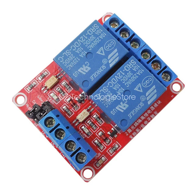 2-CHANNEL 12V RELAY Module Optocoupler High and Low Level Trigger for ...