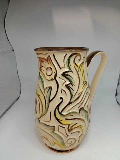 WADE GOTHIC HAND Painted Gold Gilt Jug 22.5 cm Height £11.50 - PicClick UK