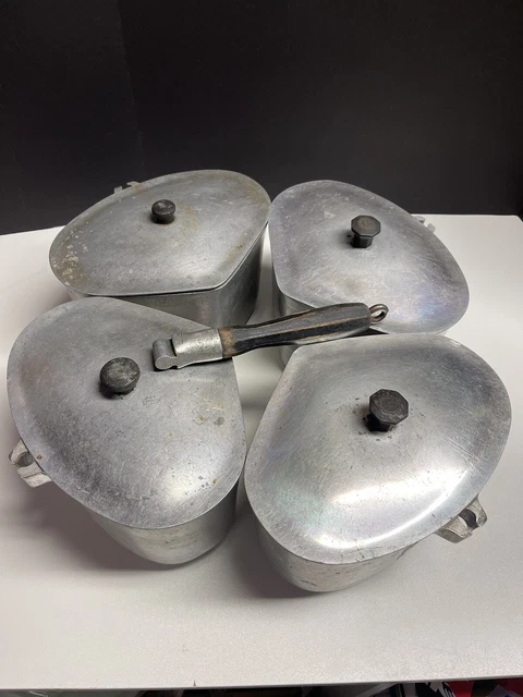 VINTAGE SUPER MAID Cookware Triangle Cast Aluminum Cooking Pots & Lids ...