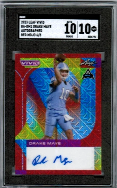RARE DRAKE MAYE 2023 Leaf Vivid Auto Rc Mojo Rouge #6/8 Sgc 10 Caroline ...