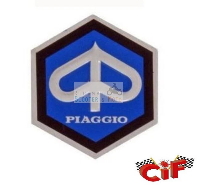 PLATE ADHESIVE LABEL Frieze Scudetto emblem Vespa Aluminum Hexagon 26mm ...