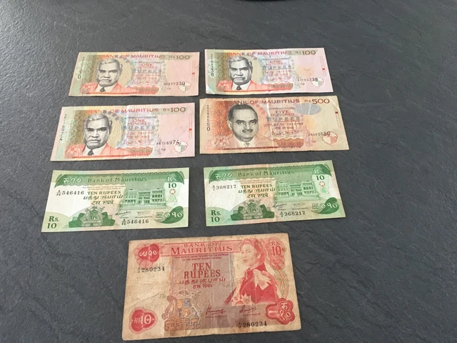 LOT ANCIENS BILLETS Ile Maurice - Old Mauritius Banknotes EUR 20,00 ...