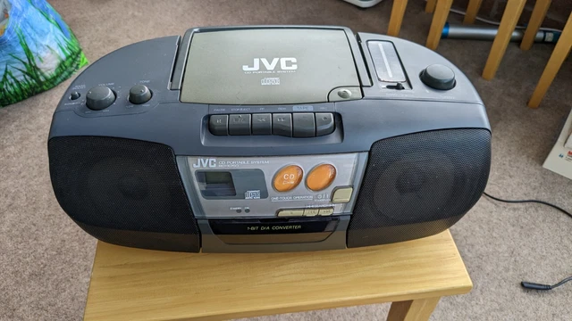 VINTAGE JVC RC-X260BK Portable Boombox Ghetto Blaster Cd Radio Cassette ...