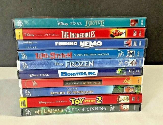 LOT 10 DISNEY Movies DVD Cartoons Frozen, Finding Nemo, Peter Pan, Lion ...