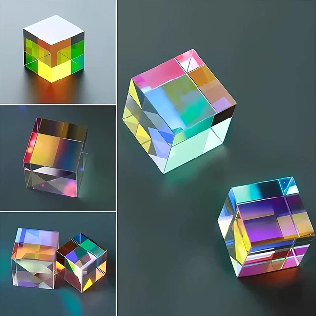 MAGIC PRISM CUBE X-cube Dichroic Cube Optical Glass Rainbow Color Prism ...