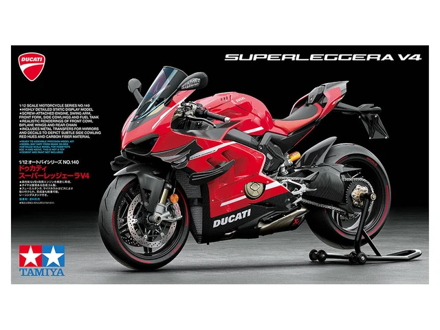 1:12 SCALE TAMIYA Ducati Superleggera V4 Bike Model Kit - Quick ...