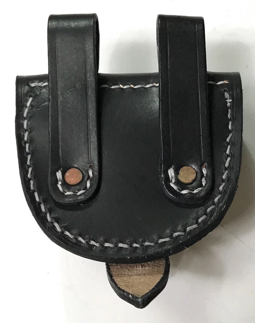 CIVIL WAR RIFLE Us Union Musket Regulation Cap Belt Pouch-Black Leather ...