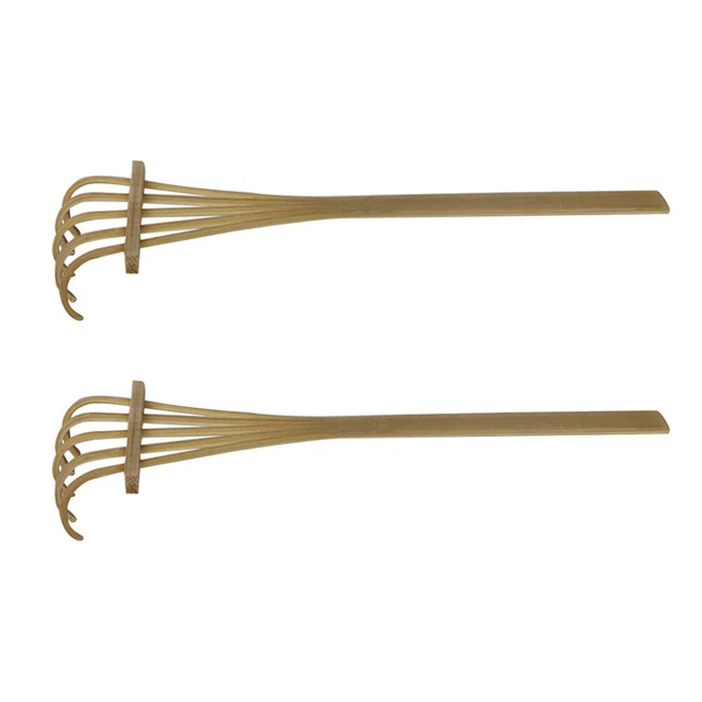2 PCS BAMBOO Five-Tooth Sand Rake Child Mini Garden Zen Tool £6.20 ...