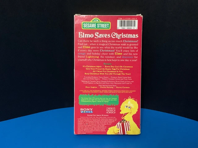 VHS SESAME STREET Elmo Saves Christmas (Sony, 1996) Maya Angelou Guests ...