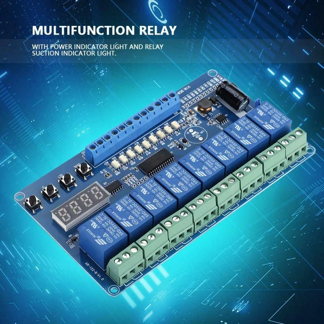 8-36V 8-CHANNEL MULTIFUNCTION Time Delay Relay Module Optocoupler + LED ...