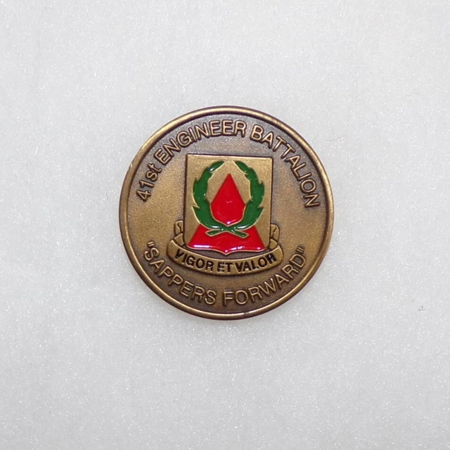 ORIGINAL US ARMY 41st Engineer Battalion Challenge Coin for Excellence ...