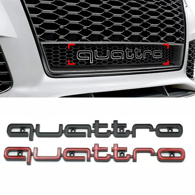 RED BLACK QUATTRO Front Bumper Grille Badge Letters for Audi £29.33 ...