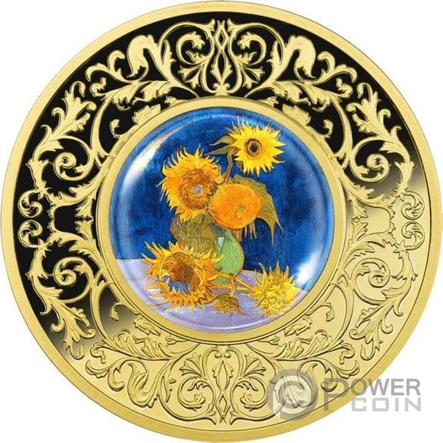 SUNFLOWERS VAN GOGH Flowers in Painting Silber Münze 500 Francs ...