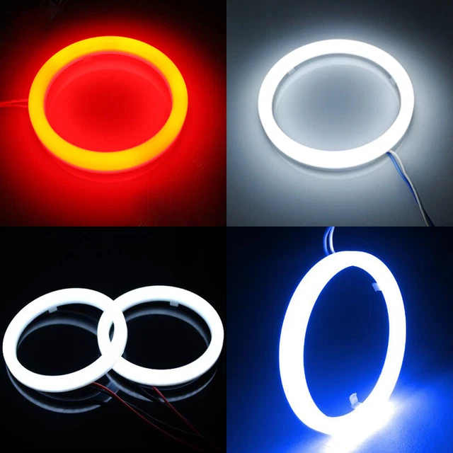 2PCS 60-120MM LED COB Light Angel Eyes Halo Rings DRL for Car Headlight ...