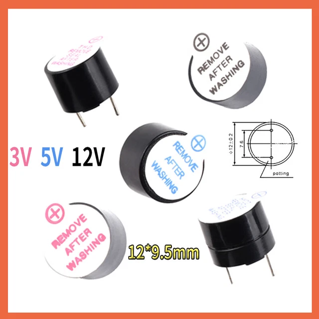AKTIVE BUZZER PIEPSER Summer Alarm Ton Signalgeber Piezo 12mm 3V 5V 12V EUR 1,84 - PicClick DE