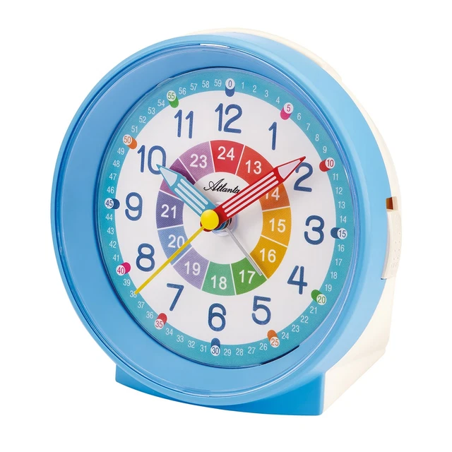 ATLANTA KIDS LEARNING Alarm Clock With Silent Run And Melody Light Blue ...