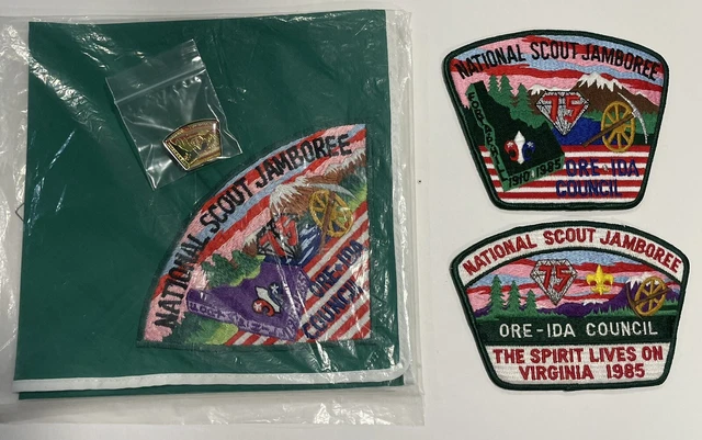 ENSEMBLE COMPLET DE 4 Jamboree National Bsa Jsp Ore-Ida Council 1985 ...