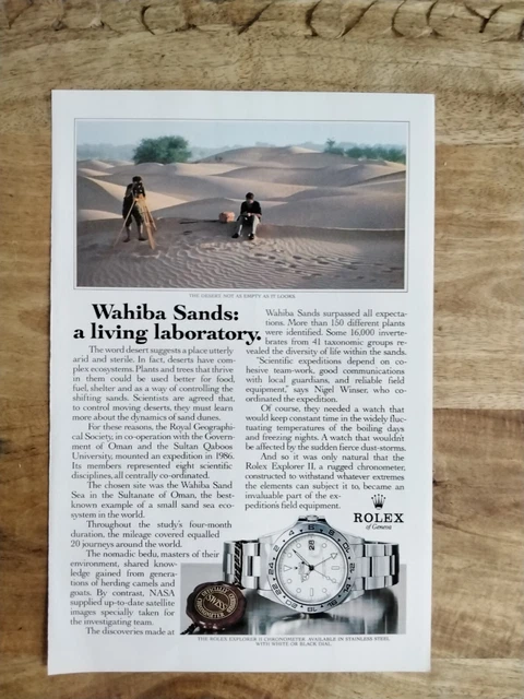 ROLEX EXPLORER II Chronometer Watch Vintage Magazine Advert 80s £3.20 ...