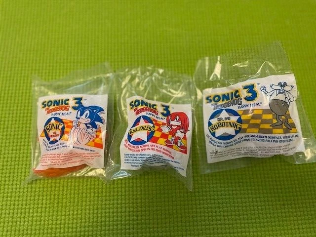MCDONALD’S SONIC THE Hedgehog Set Of 3 Sealed Nip 1993 Vintage Happy Meal Toys £14.85 - PicClick UK