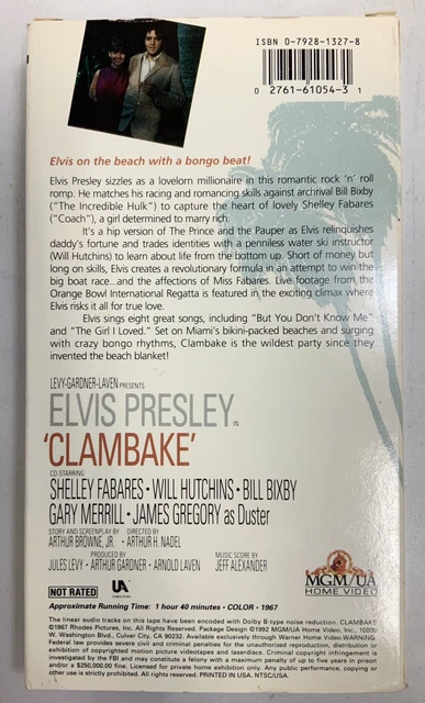 CLAMBAKE 1992 VHS Elvis Presley Shelley Fabares Will Hutchins ...