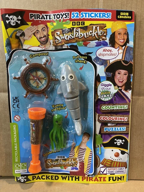 BBC CBEEBIES SWASHBUCKLE magazine #20 2023 Stories, 52 Stickers ...
