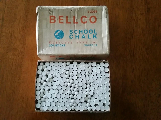 BELLCO SCHOOL CHALK box Of 200 white sticks. $50.00 - PicClick AU