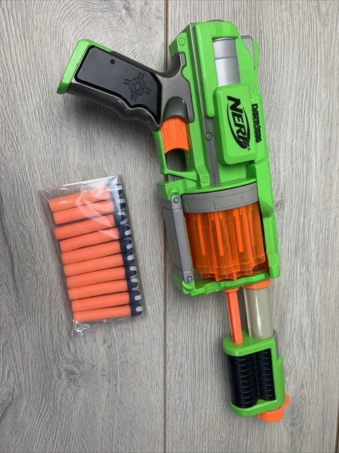 NERF DART TAG Fire Fury Blaster Pump Action Green With 10 Ammo Bullets ...
