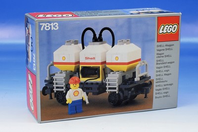 LEGO 7813 SHELL Tank Car Railway 12V Trains Tanker Wagon 1986 ...