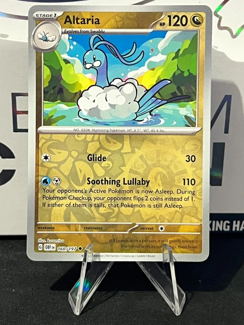 POKÉMON TCG ALTARIA Scarlet & Violet Obsidian Flames: 160/197 Reverse ...