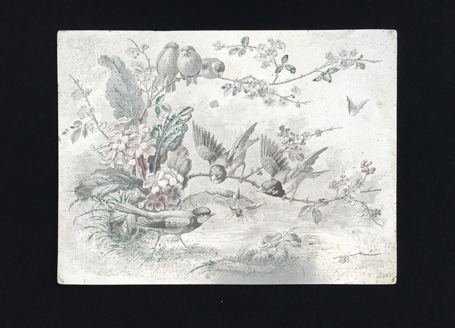 IMPORTANTE MATRICE INCISIONE IN Rame Argentato A 1900 Decorazione ...