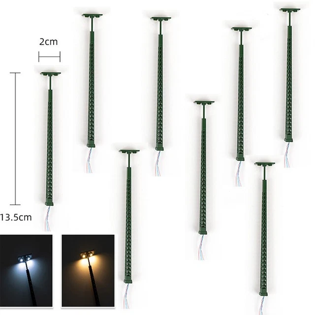 HO SCALE MAST Light Model with Lattice Design and 8X LED Lights for ...