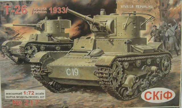 [UMKARTON ZERKRATZT/DELLE] 1/72 SKIF Soviet T-26 light tank 217 MLK72 ...