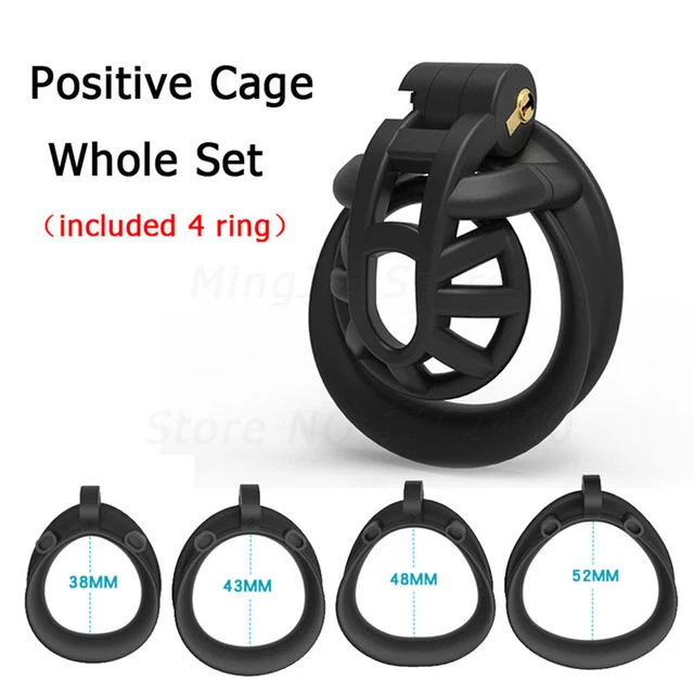 MAMBA POSITIVE/NEGATIVE MALE Chastity Cage Device 3D Cobra Double-Arc ...
