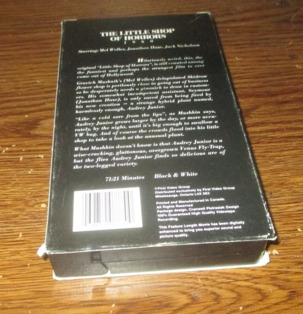 LITTLE SHOP OF Horrors (VHS, 1960 Version) Mel Welles Jack Nicholson ...