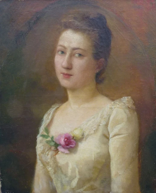 TABLEAU SIGNÉ JACOB Portrait de Femme Huile/Toile fin XIXème siècle EUR ...
