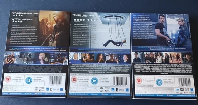 DIVERGENT / INSURGENT / Allegiant Trilogy Series, 3 Movie Collection ...
