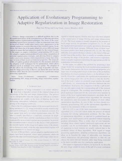 2000 Nov Ieee Evolutionary Computation Genetic Algorithms Operations