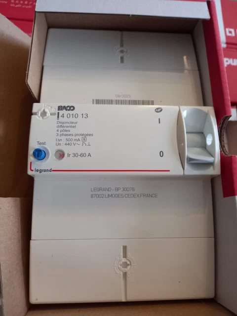 DISJONCTEUR DIFFÉRENTIEL SÉLECTIF Legrand Baco Triphasé 30-60A 4 Pôles ...