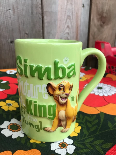 RARE DISNEY STORE Exclusive 3D Simba The Lion King Green Coffee Tea Mug ...