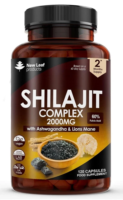 SHILAJIT COMPLEX-2000MG -HIMALAYAN Shilajit with Ashwagandha & Lions ...
